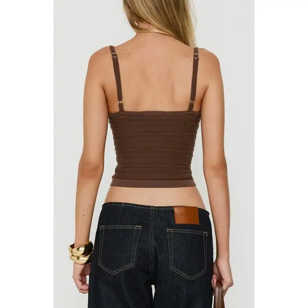 Princess Polly Wilah Textured Knit Tank - Brown