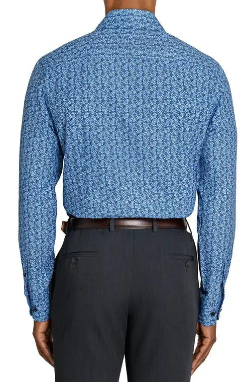 W.R.K Regular Fit Bluehour Meadow Performance Dress Shirt - Navy/blue