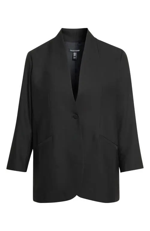 Eileen Fisher Stand Collar Wool Blazer