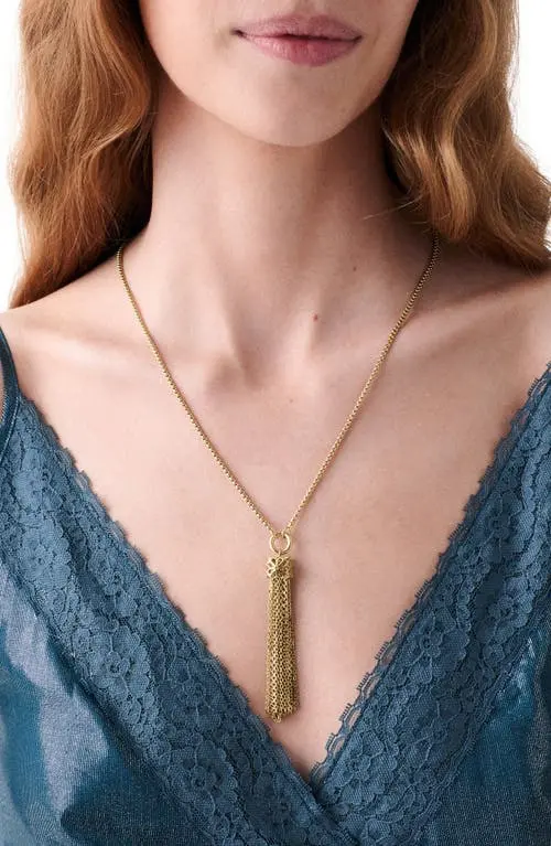 Kate Spade New York Spade Flower Lace Tassel Pendant Necklace