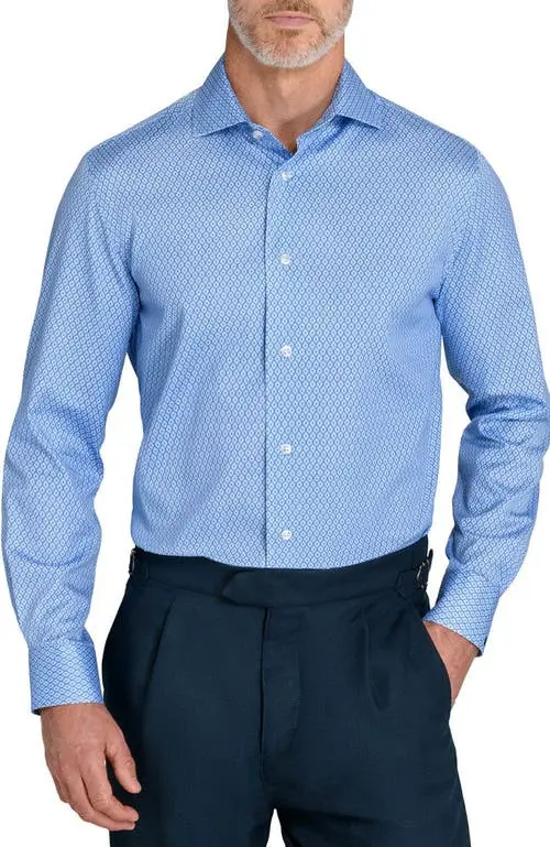 BROOKLYN BRIGADE Wythe Diamond Cotton Twill Dress Shirt