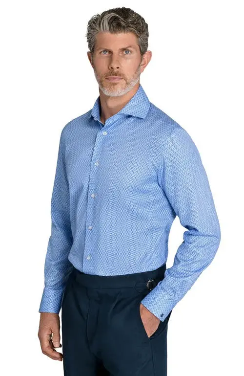 BROOKLYN BRIGADE Wythe Diamond Cotton Twill Dress Shirt