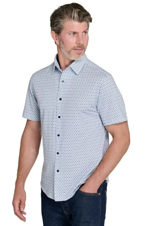 BROOKLYN BRIGADE Diamond Shadow Luxe Cross Dyed Knit Short Sleeve Shirt