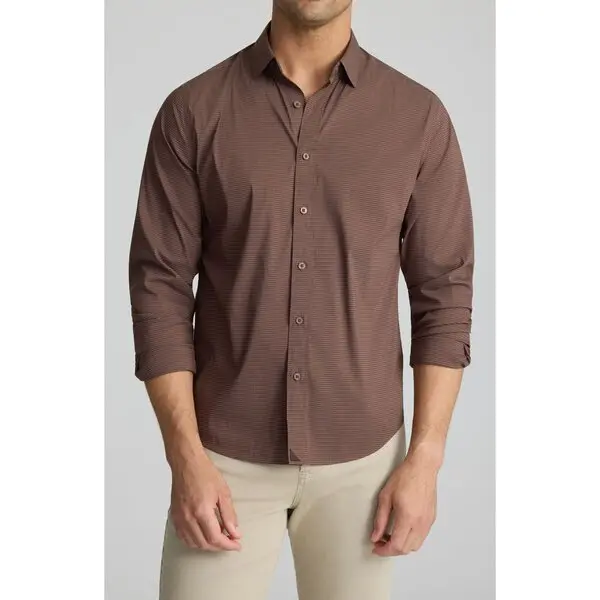 UNTUCKIT Kleinwood Check Button-up Performance Shirt - Brown