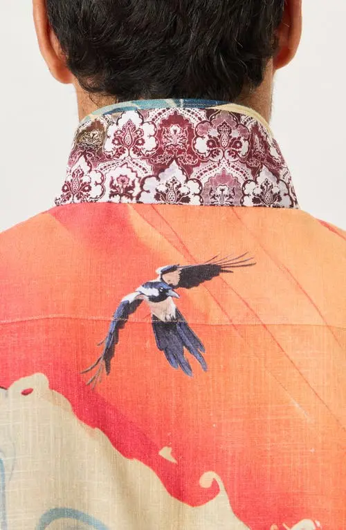 Robert Graham Bushido Embroidered Short Sleeve Camp Shirt