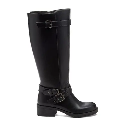 ROCKET DOG Fillie Faux Leather Triple Buckle Tall Boots - Black