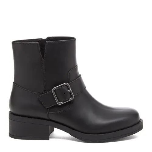 ROCKET DOG Freddie Faux Leather Belted Moto Boots - Black