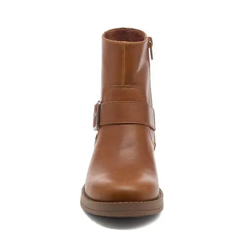 ROCKET DOG Freddie Faux Leather Belted Moto Boots - Cognac