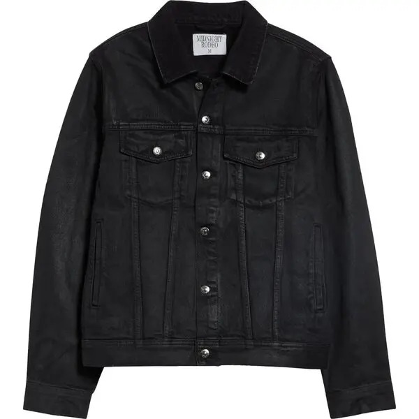 MIDNIGHT RODEO Waxed Cotton Denim Trucker Jacket