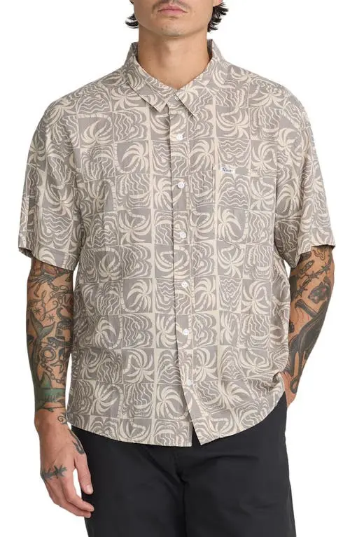 Rvca Exotica Palm Days Printed Button Up Shirt