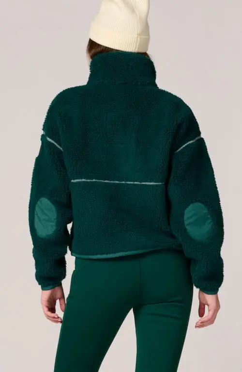 JORDE Miller Recycled Wool Blend Crop Fleece Jacket - Spruce