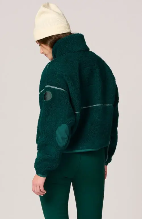 JORDE Miller Recycled Wool Blend Crop Fleece Jacket - Spruce