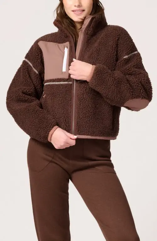 JORDE Miller Recycled Wool Blend Crop Fleece Jacket - Teddy