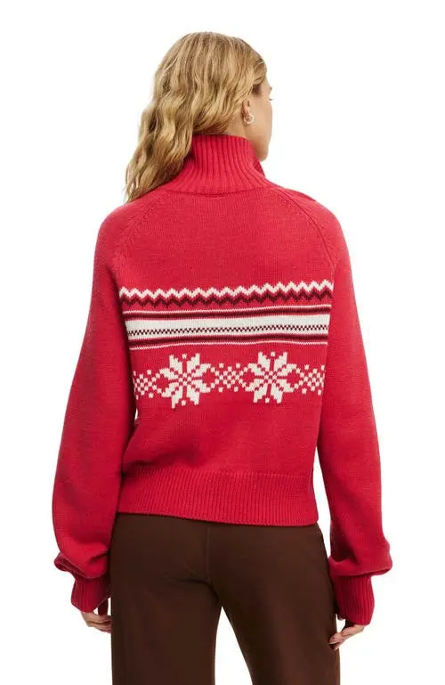 Cotton:on Active Funnel Neck Fairisle Knit Zip Through