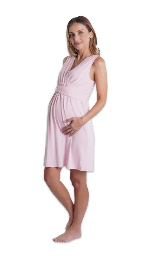 EVERLY GREY Evie Maternity/nursing Nightgown - Blush