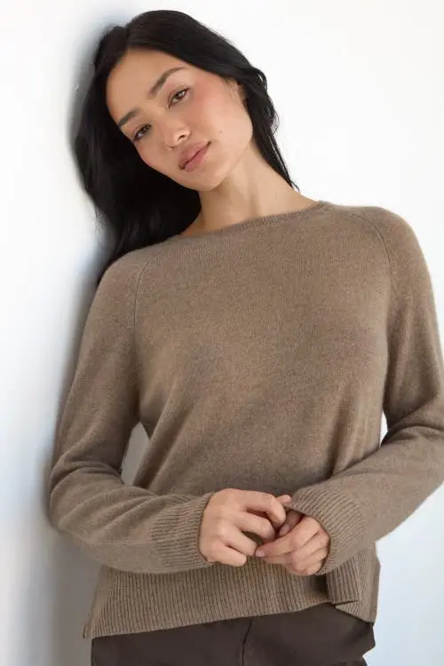 FRANNE GOLDE The One Lightweight Cashmere Crewneck Sweater - Sand