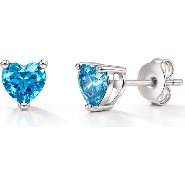 DONATELLO GIAN Sterling Aqua Blue Heart Studs