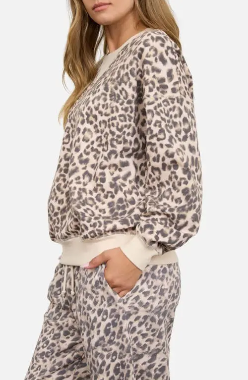 J.O.A. Animal Printed Crewneck Sweatshirt