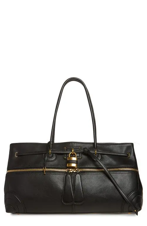 Chloé Paddington Leather Shoulder Bag - Black