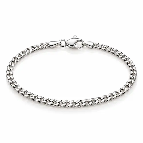 DONATELLO GIAN 2mm Sterling Curb Bracelet - Silver
