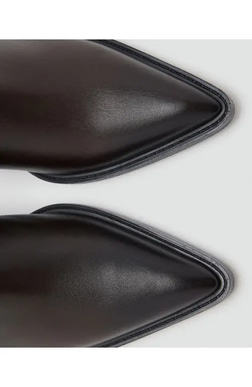 Mango Leather Pointed Toe Ankle Boot