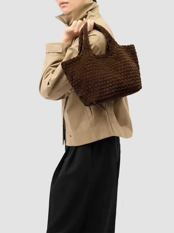 NAGHEDI St. Barths Small Suede Tote Bag - Teak
