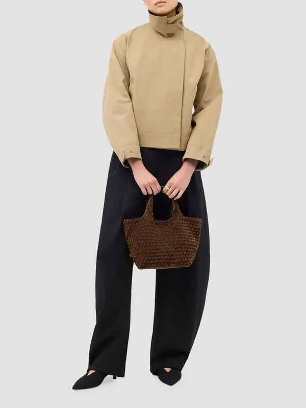 NAGHEDI St. Barths Small Suede Tote Bag - Teak