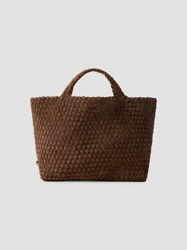 NAGHEDI St. Barths Medium Suede Tote Bag - Teak