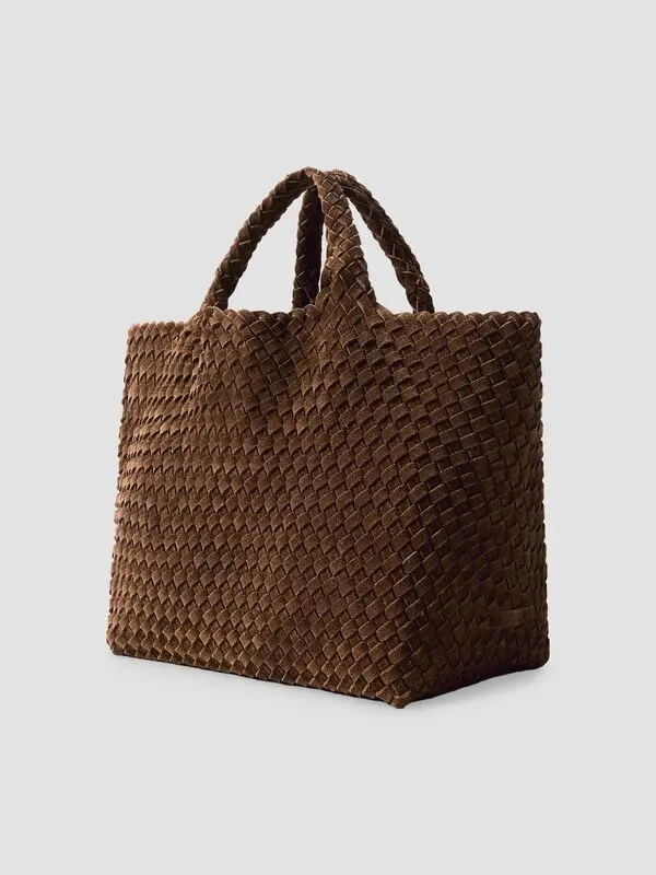 NAGHEDI St. Barths Medium Suede Tote Bag - Teak