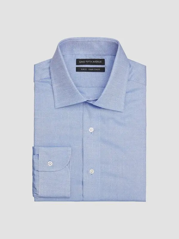 SAKS FIFTH AVENUE Collection Slim-fit Solid Cotton Poplin Shirt