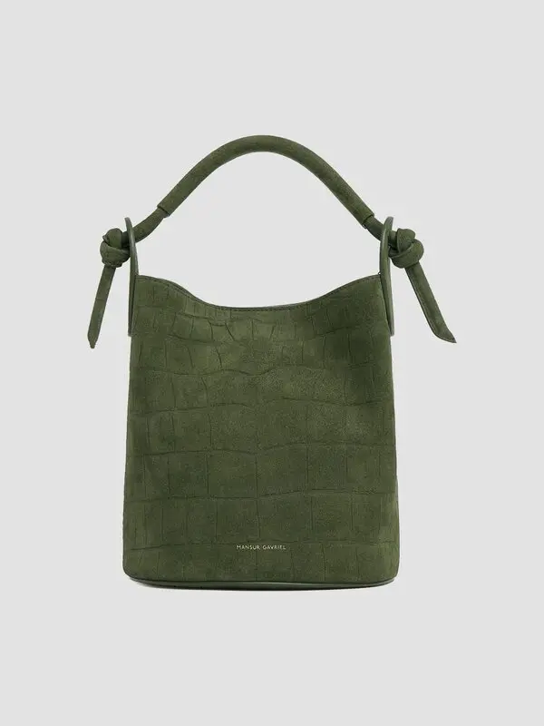 MANSUR GAVRIEL Mini Fortuna Suede Bucket Bag - Moss