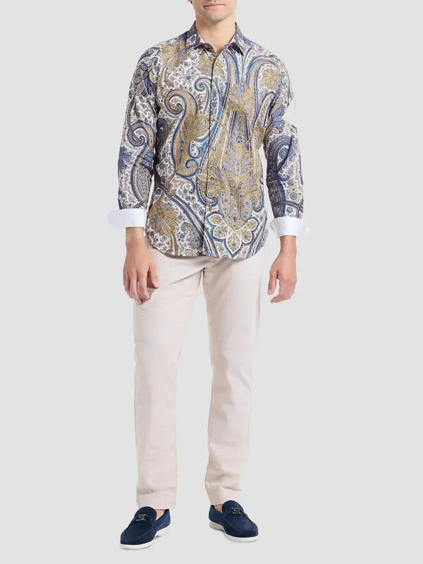 Robert Graham The Lansky Look Paisley Metallic Shirt