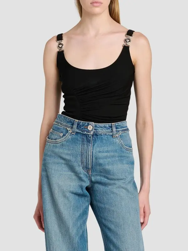 Versace Medusa Hardware Stretch-crepe Tank