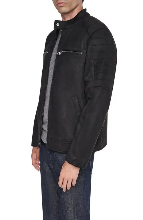 Dkny Faux Suede Moto Jacket