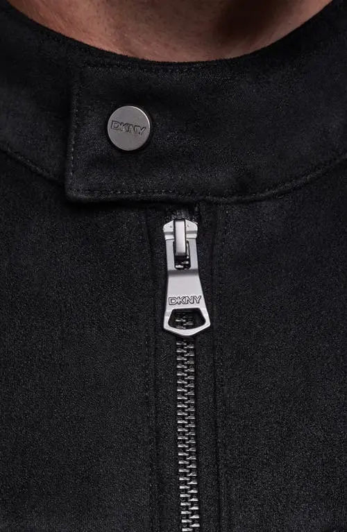 Dkny Faux Suede Moto Jacket