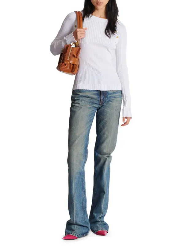 Balmain Buttoned-shoulder Boatneck Sweater