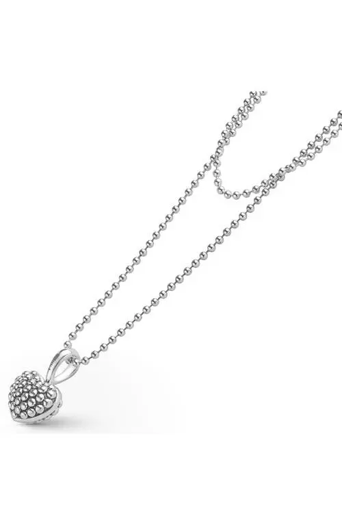 Lagos Signature Caviar Heart Pendant Necklace