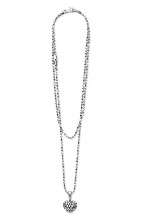 Lagos Signature Caviar Heart Pendant Necklace