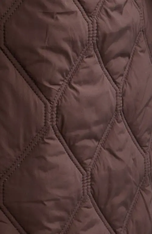 Bernardo Hooded Diamond Quilted Long Coat - Mole