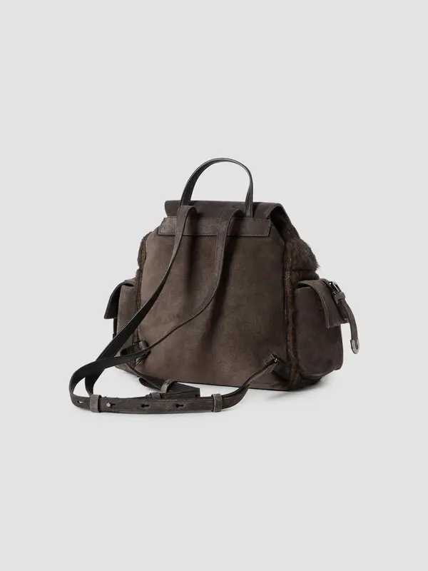 Brunello Cucinelli Sartorial Backpack In Mohair And Wool Knit