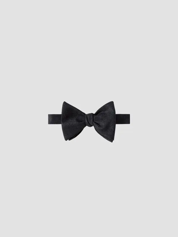Brunello Cucinelli Virgin Wool Flannel Bow Tie - Blue