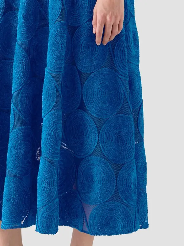 Akris Chenille Embroidery Mesh Midi Dress