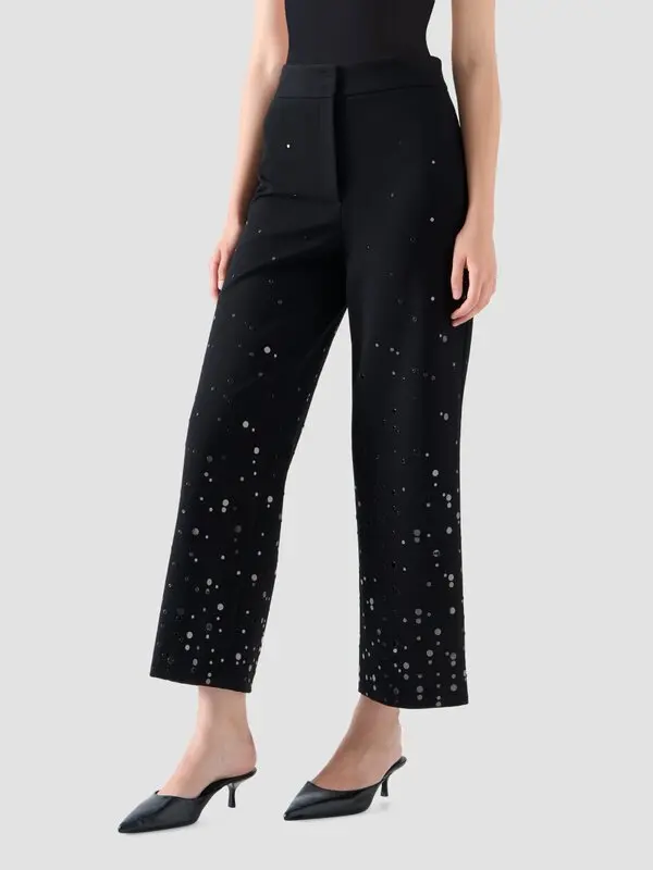 Akris Studded Jersey Straight-leg Pants