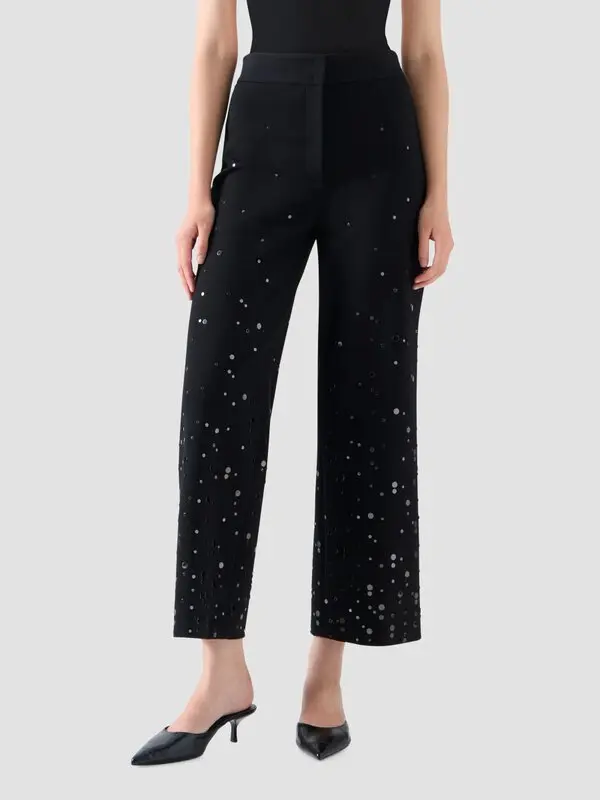 Akris Studded Jersey Straight-leg Pants