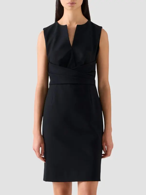 Akris Draped Waist Sheath Mini Dress - Black