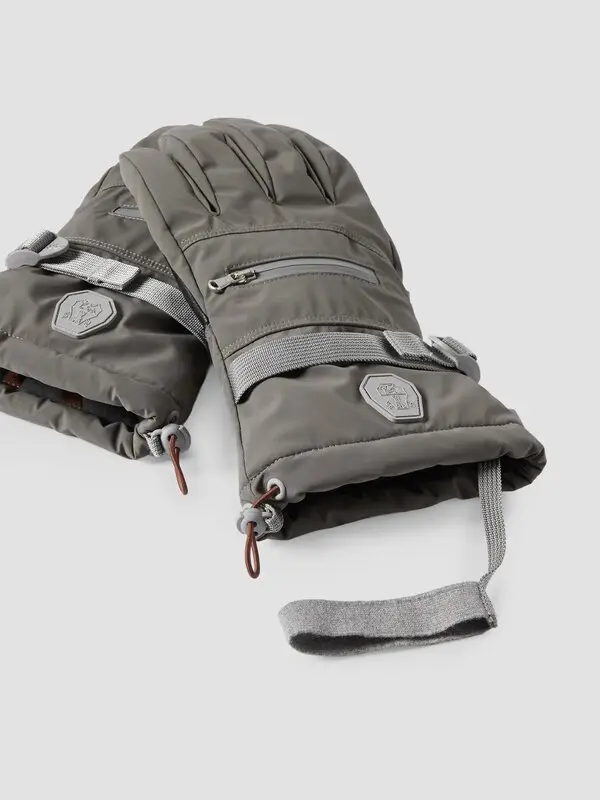 Brunello Cucinelli Bonded Taffeta Mountain Gloves With Logo