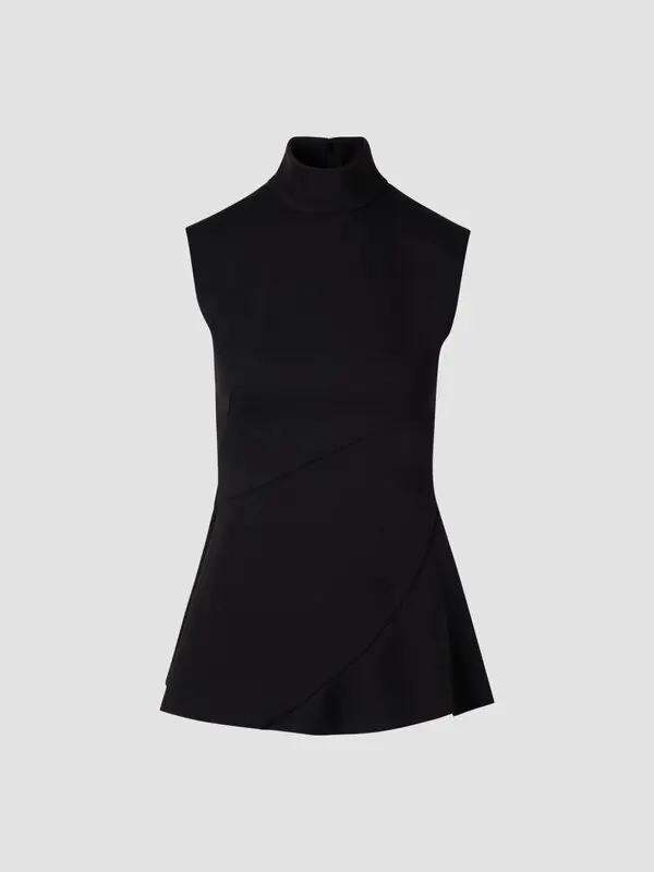 Akris Signature Jersey Twisted-seam Peplum Top