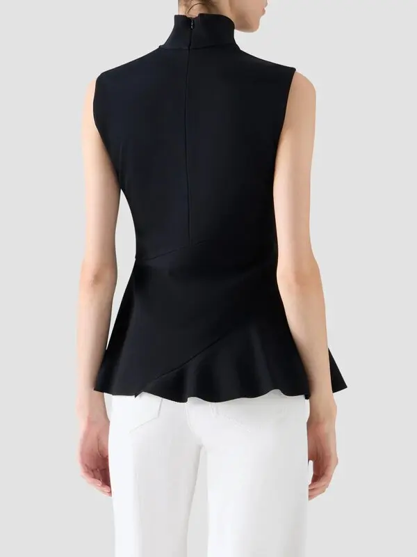 Akris Signature Jersey Twisted-seam Peplum Top