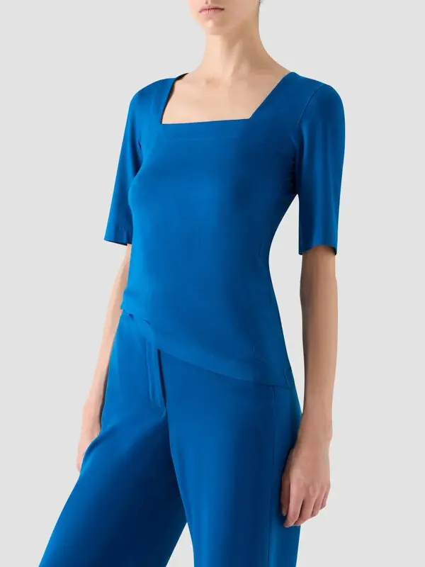 Akris Fitted Jersey Square Neck T-shirt