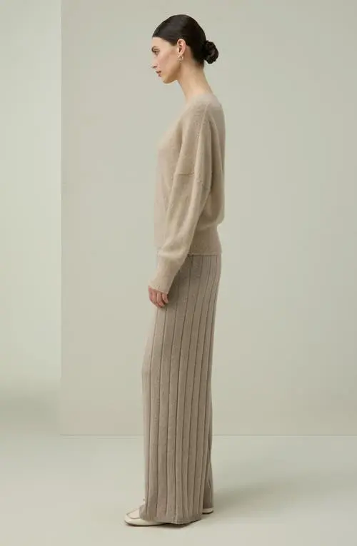 Lilysilk Lurex-silk-cashmere V-neck Sweater - Camel